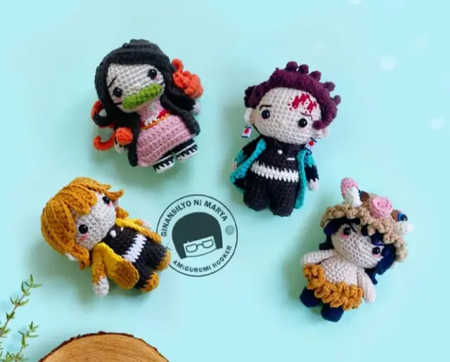 Crochet Illustration｜Demon Slayer Mini 4 Models: Nezuko, Tanjiro, My ...