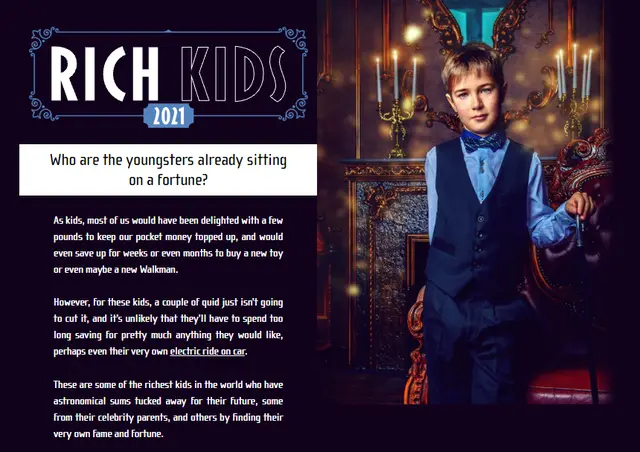 The richest children in the world! The second generation of the British ...