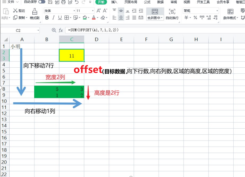 Excel函数：offset 位移查找 正数办公