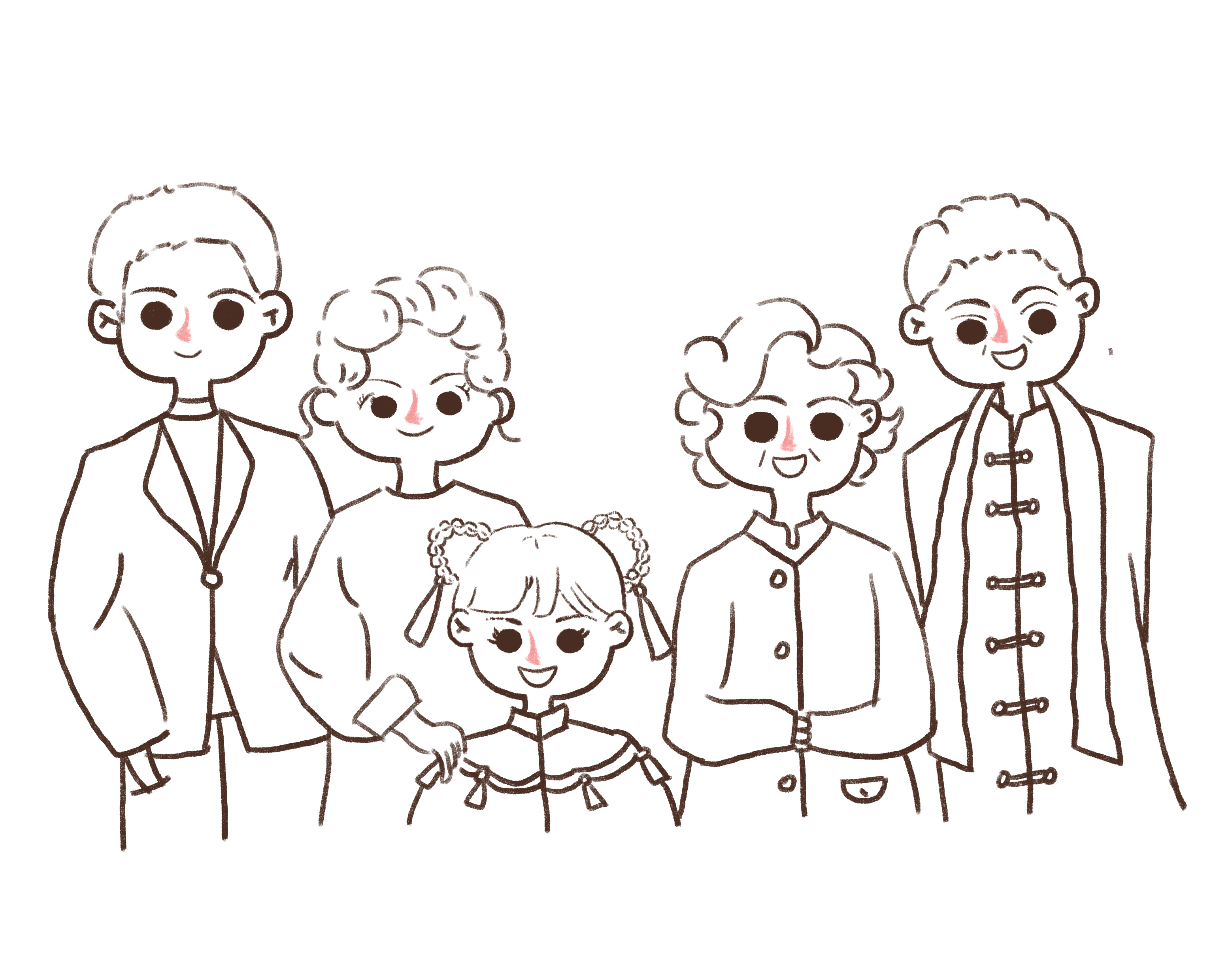 全家福8人简笔画,怎样画全家福八个人,8人全家福图片大全_大山谷图库