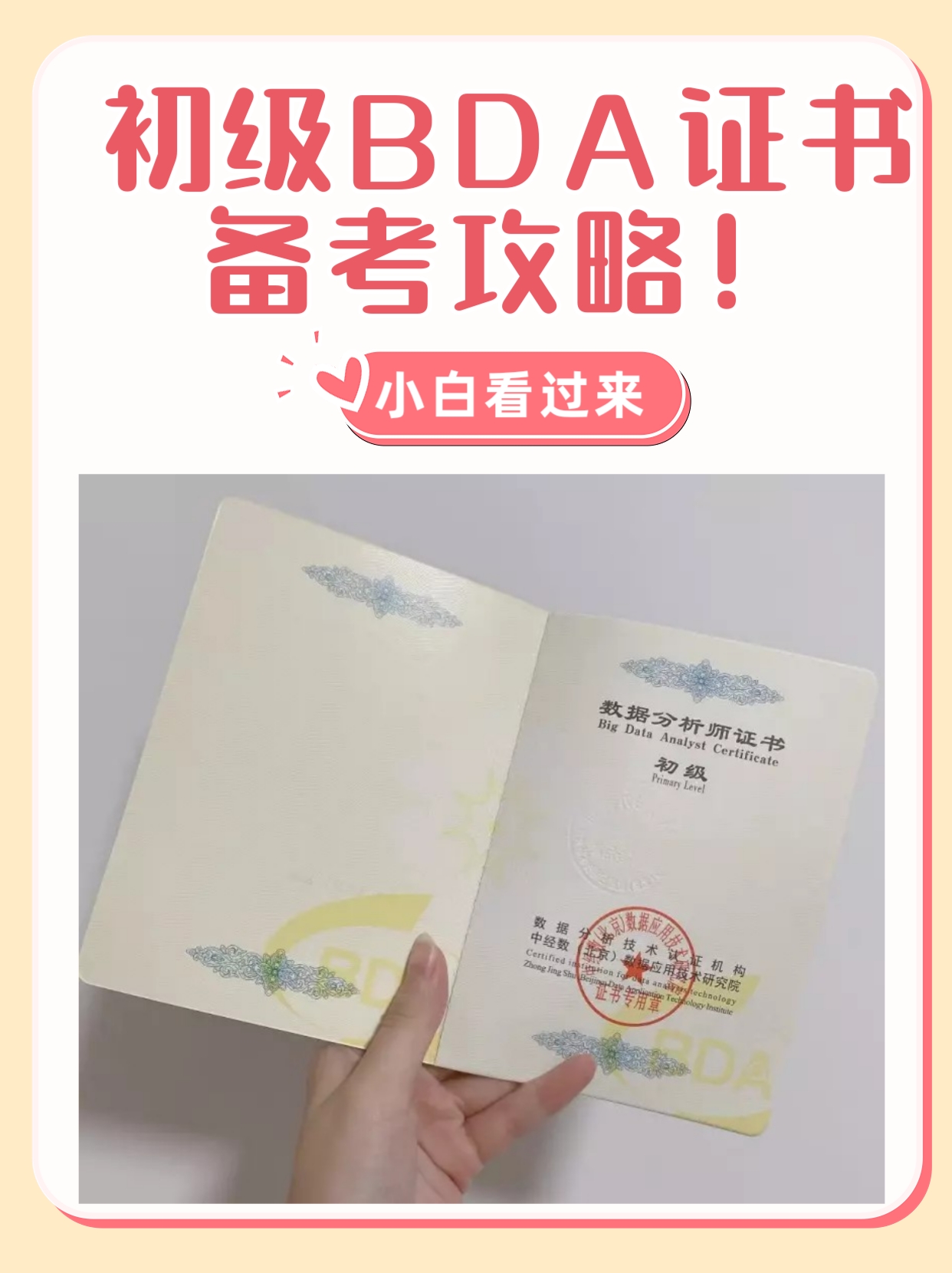 小白看过来！初级BDA证书备考攻略！嗨喽大家好 - 正数办公